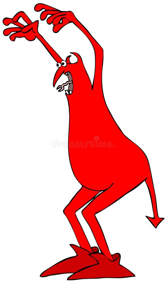 Scary red devil stock illustration. Illustration of horns - 95771499