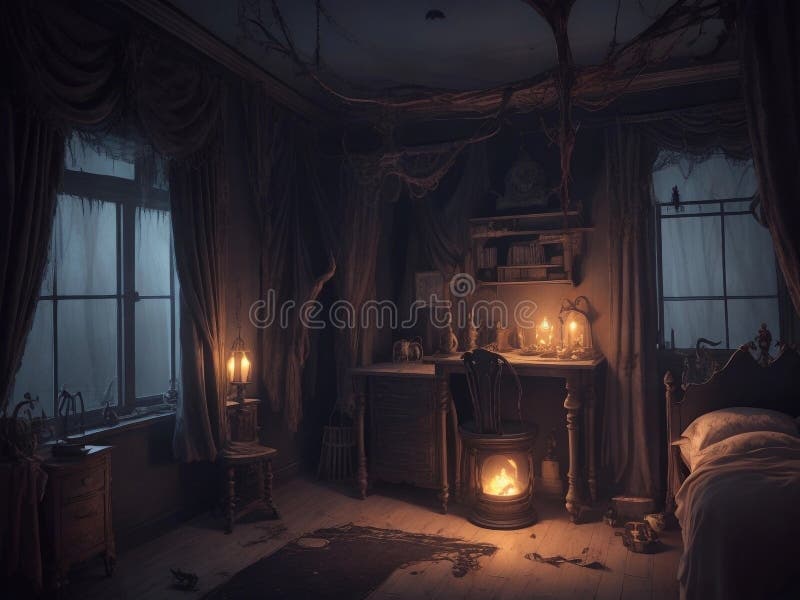 Scary room illustration stock illustration. Illustration of building ...