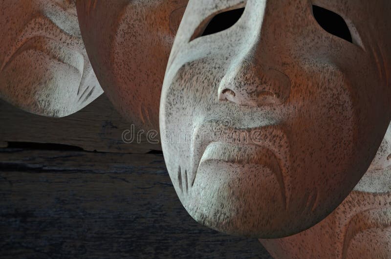 Scary and sad white masks stock image. Image of elegance - 97847767