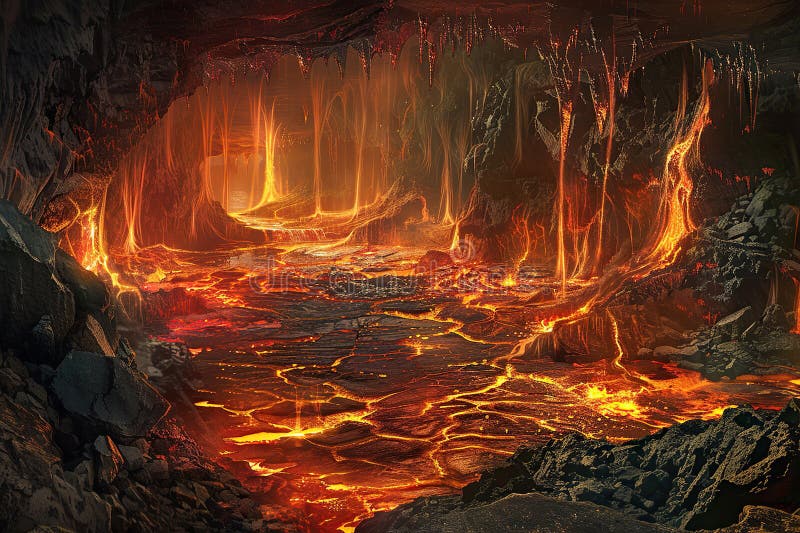 Scary Sinister Devil is in Hell with Dramatic Fire Lighting on the ...