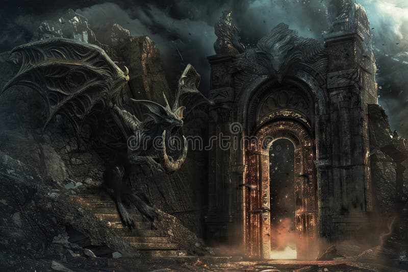 Scary Sinister Devil is in Hell with Dramatic Fire Lighting Stock Image ...