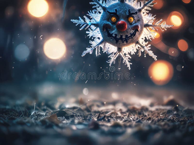 Scary Sinister Snowflake Decoration Stock Photo - Image of face ...