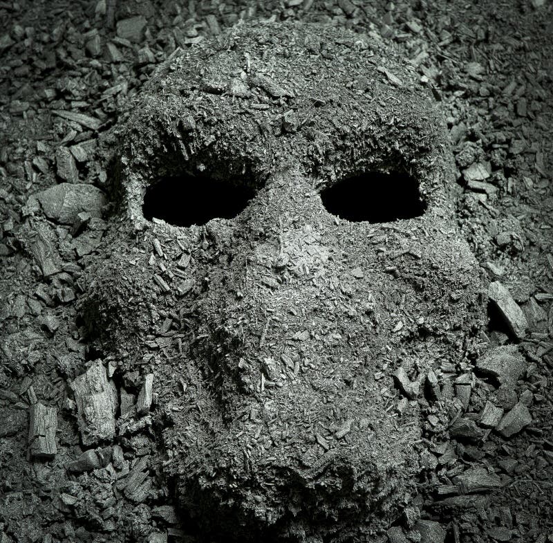 Scary Skeleton Mask Handmade Covered in Charcoal Creating Unique ...