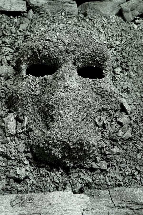 Scary Skeleton Mask Handmade Covered in Charcoal Creating Unique ...