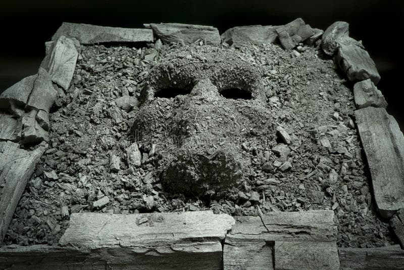 Scary Skeleton Mask Handmade Covered in Charcoal Creating Unique ...