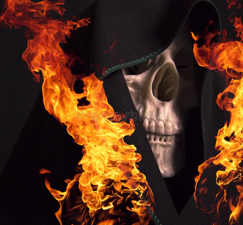 Scary skull stock image. Image of flame, raven, scare - 33533455