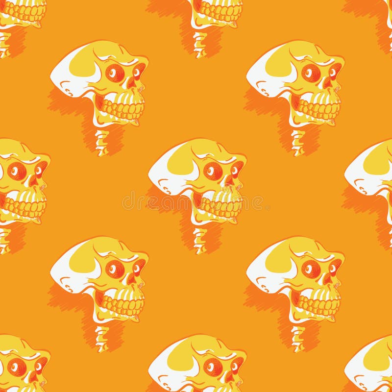 Scary Skull Seamless Pattern Stock Vector - Illustration of decor ...