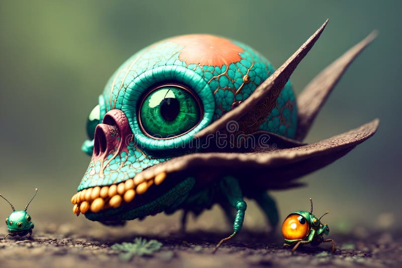 Scary Small Evil Goblin-insect Infected by Parasite Mushroom in the ...