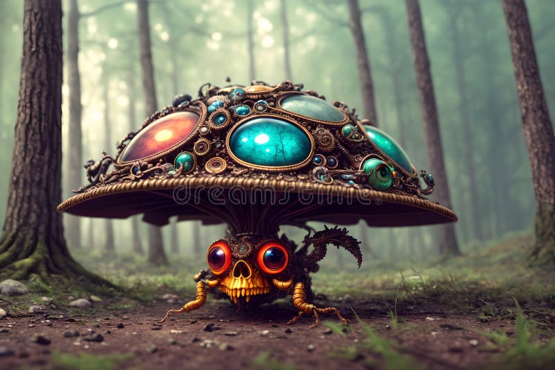 Scary Small Evil Goblin-insect Infected by Parasite Mushroom in the ...