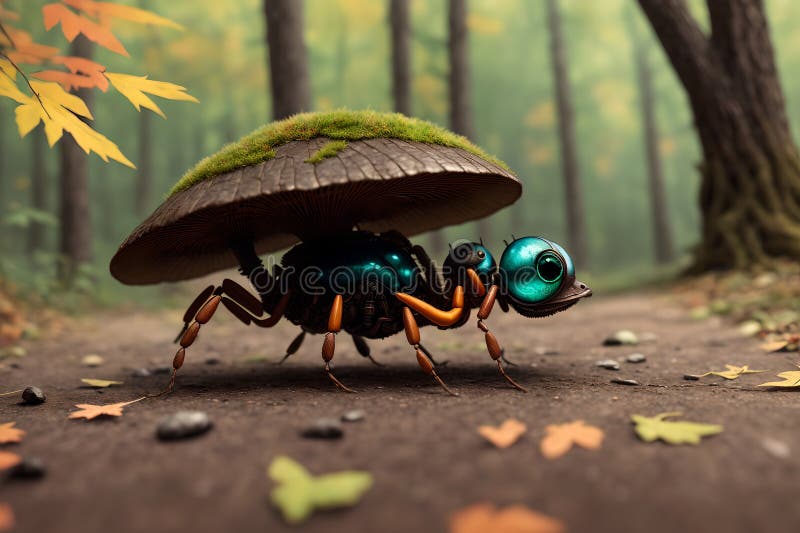 Scary Small Evil Goblin-insect Infected by Parasite Mushroom in the ...