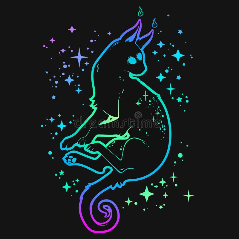 Scary Soaring Black Magic Beast Stock Vector - Illustration of ...