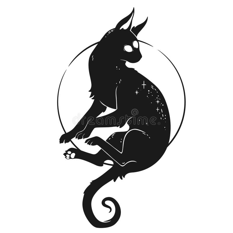 Scary Soaring Black Magic Beast Stock Vector - Illustration of elegant ...