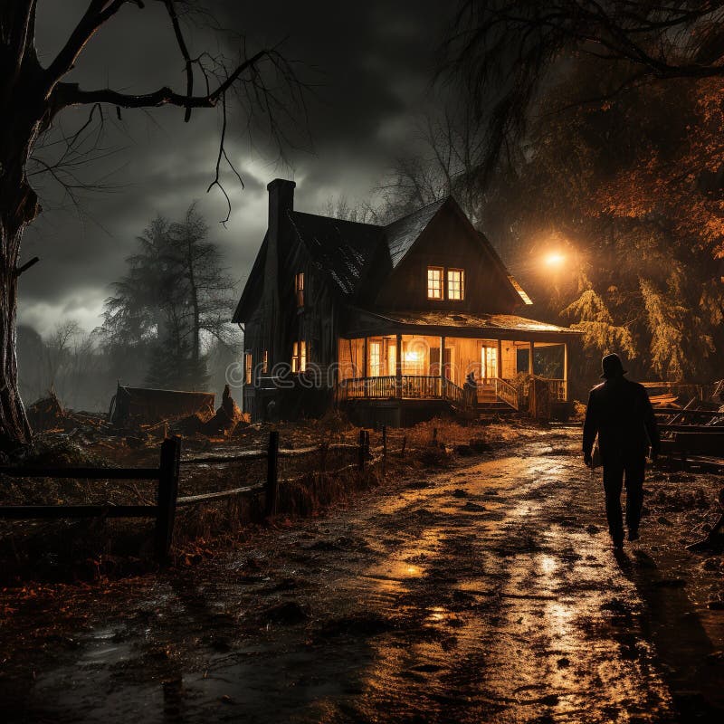 Scary Spooky Environment during Night Stock Photo - Image of house ...