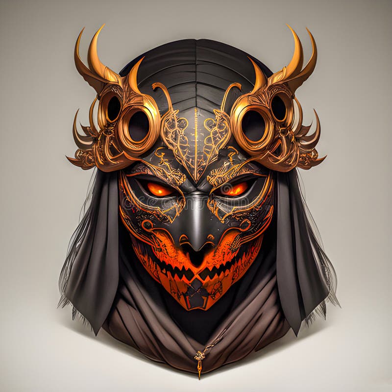 Scary Spooky Skeletal Halloween Style Mask Stock Illustration ...