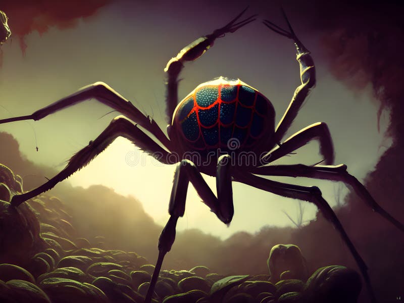 Spooky Scary Abstract Spider Background Seq 16 of 26 Stock Illustration ...