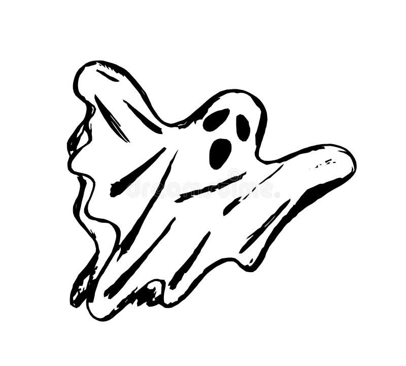 A Scary and Terrifying Floating Ghost Stock Illustration - Illustration ...