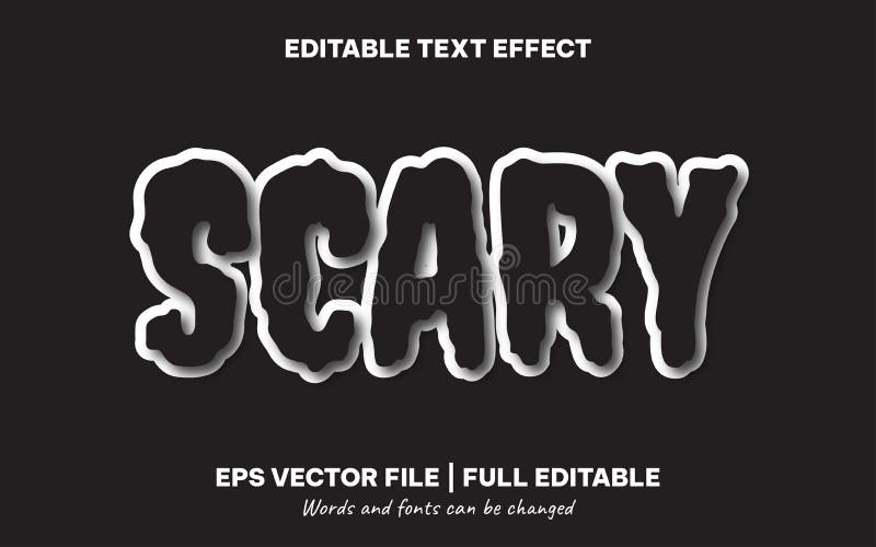 Scary Text Effect, Editable Vector Stock Vector - Illustration of ...