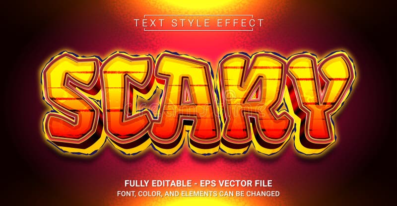 Scary Text Style Effect. Editable Graphic Text Template Stock ...