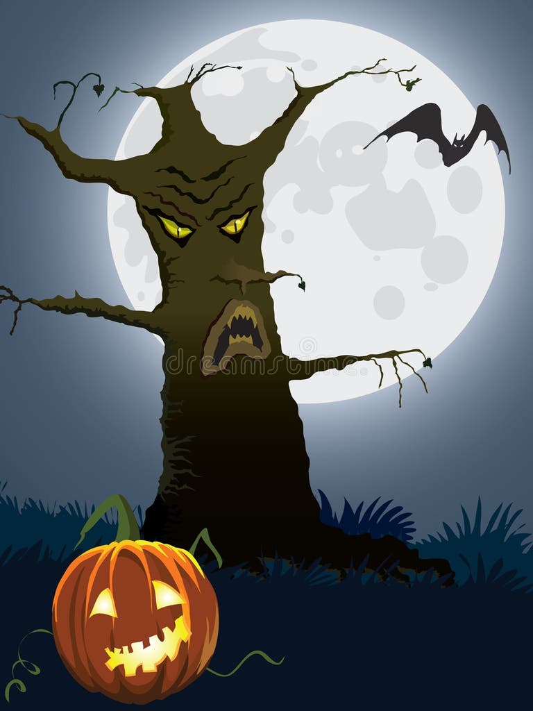 Scary Tree Ghost Stock Illustrations – 27,991 Scary Tree Ghost Stock ...