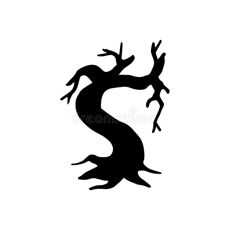 Scary trees doodle set. stock vector. Illustration of october - 197130054