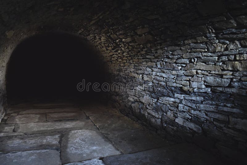 Scary Underground, Old Castle Cellar Stock Image - Image of ancient ...