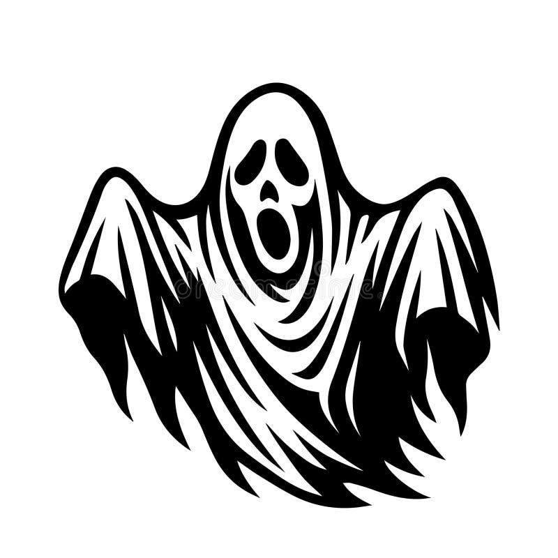 Scary Vector Ghost. Halloween Celebration Stock Vector - Illustration ...
