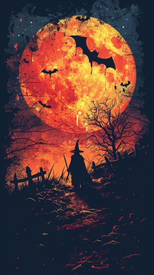Scary Wallpaper, Phone Screensaver for Halloween Stock Image - Image of ...
