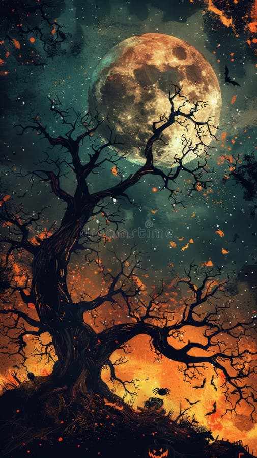 Scary Wallpaper, Phone Screensaver for Halloween Stock Image - Image of ...