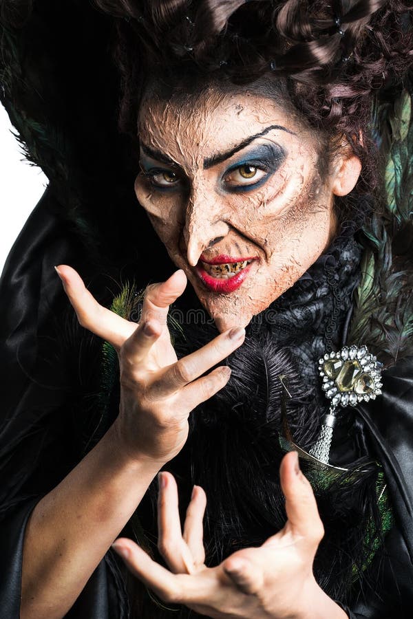 Scary Witch Summoning a Spell Stock Photo - Image of medieval, enchant ...