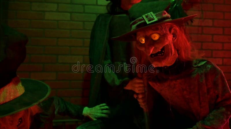 Haunted House with a Scary Witch Stock Video - Video of witches, house ...