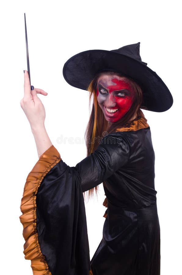 The Scary Witch in Halloween Concept Stock Image - Image of mystery ...