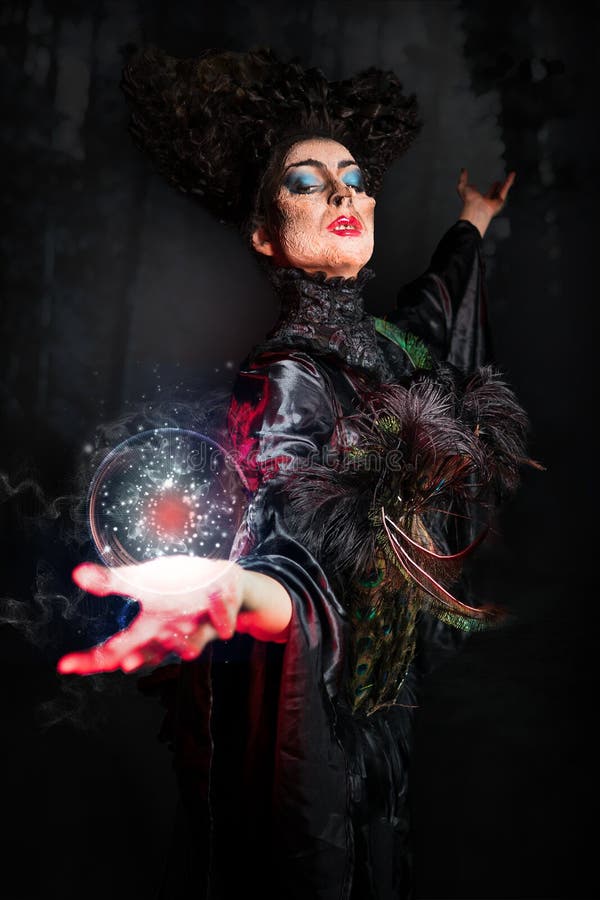 Scary Witch Summoning a Spell Stock Photo - Image of conjure, horror ...