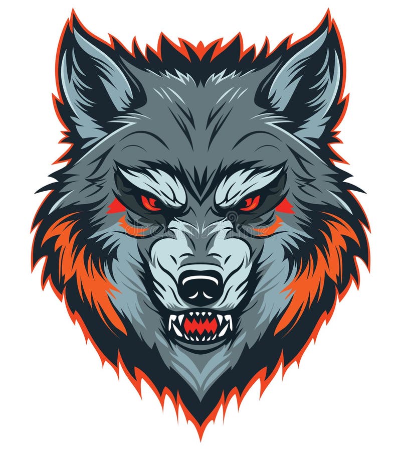 Scary Wolf stock vector. Illustration of ferocious, wild - 308734499