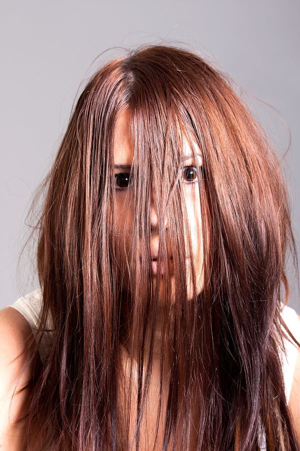 Scary woman face stock image. Image of horror, deadly - 27261951