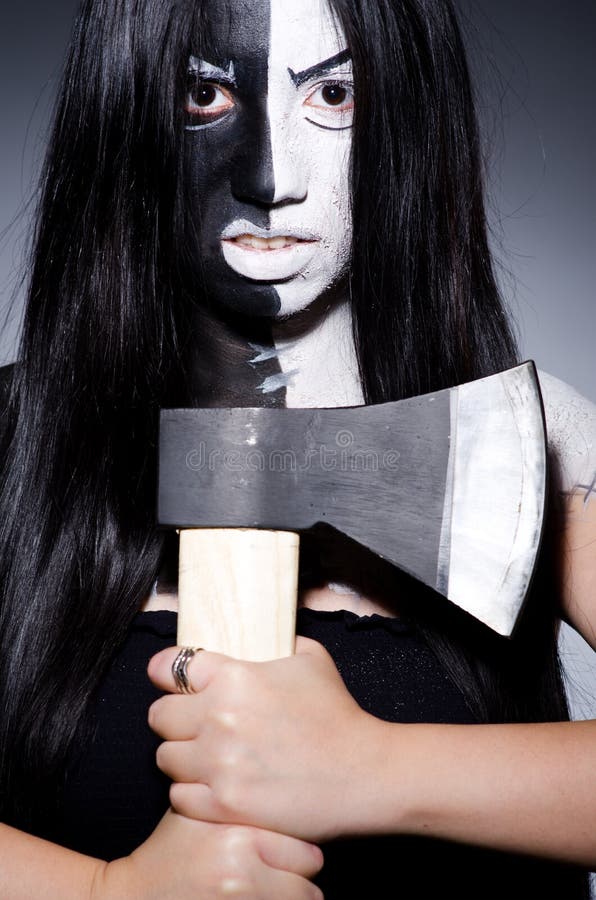 Scary woman with metal stock photo. Image of female, fantasy - 45507408