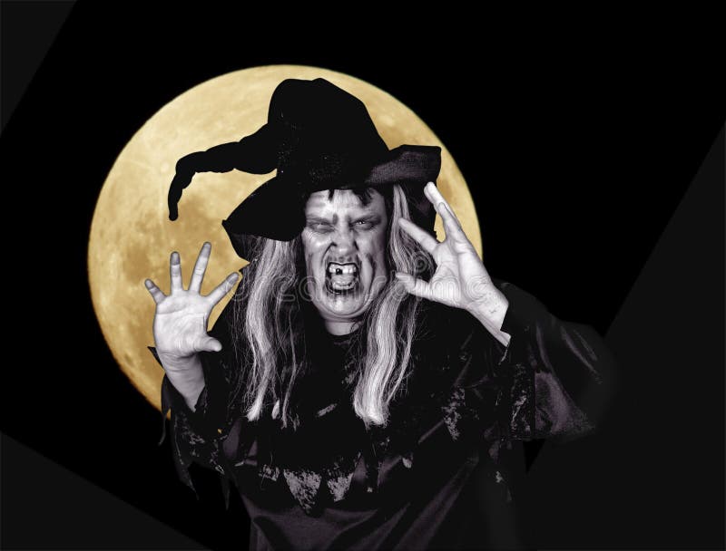 Scary Woman Witch stock illustration. Illustration of autumn - 2504670