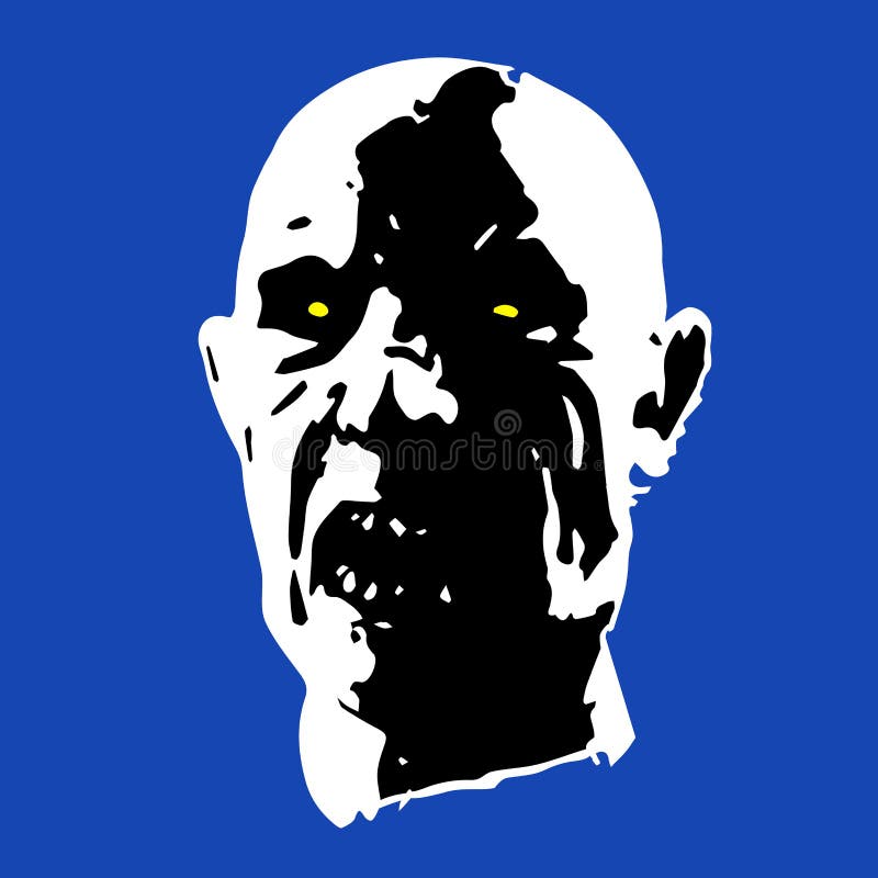 Scary Zombie Face Vector Illustration Stock Vector - Illustration of ...