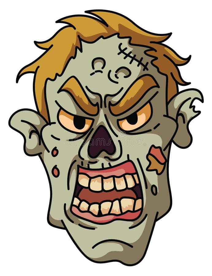 Scary Zombie Head stock vector. Illustration of undead - 47879301