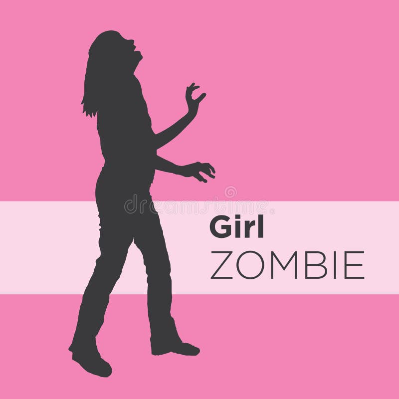 Scary Zombie Silhouette Side View Images Stock Vector - Illustration of ...
