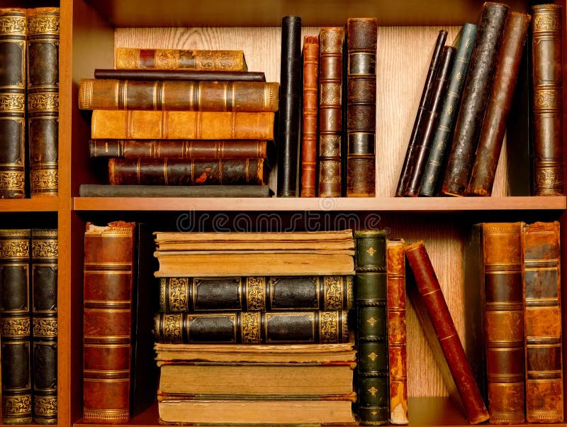 Scatter of Books on the Shelves Stock Photo - Image of cognition ...