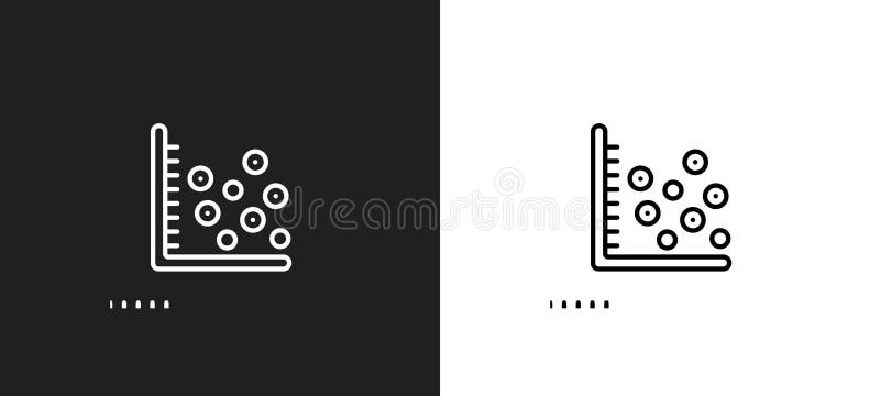 Scatter Chart Outline Icon in White and Black Colors. Scatter Chart ...