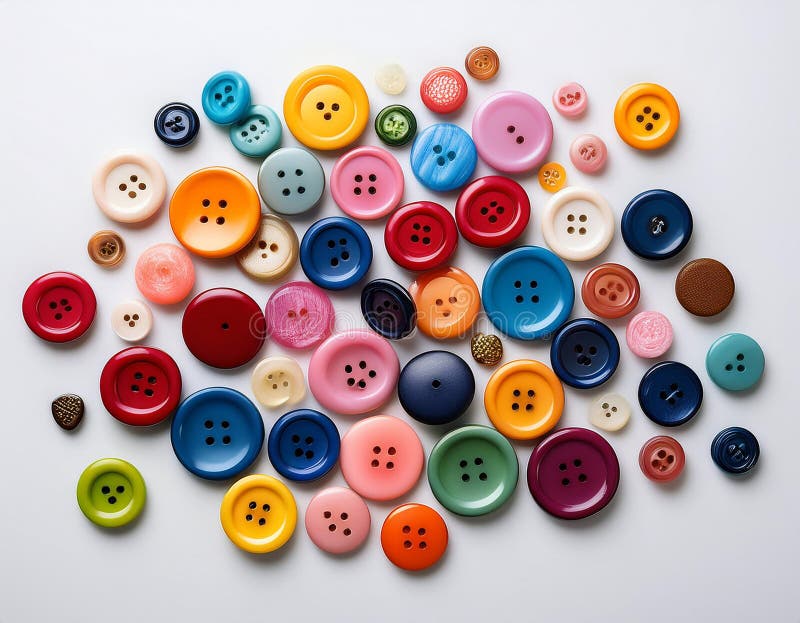 A Scatter of Multi-colored Buttons Creating a Playful and Creative ...