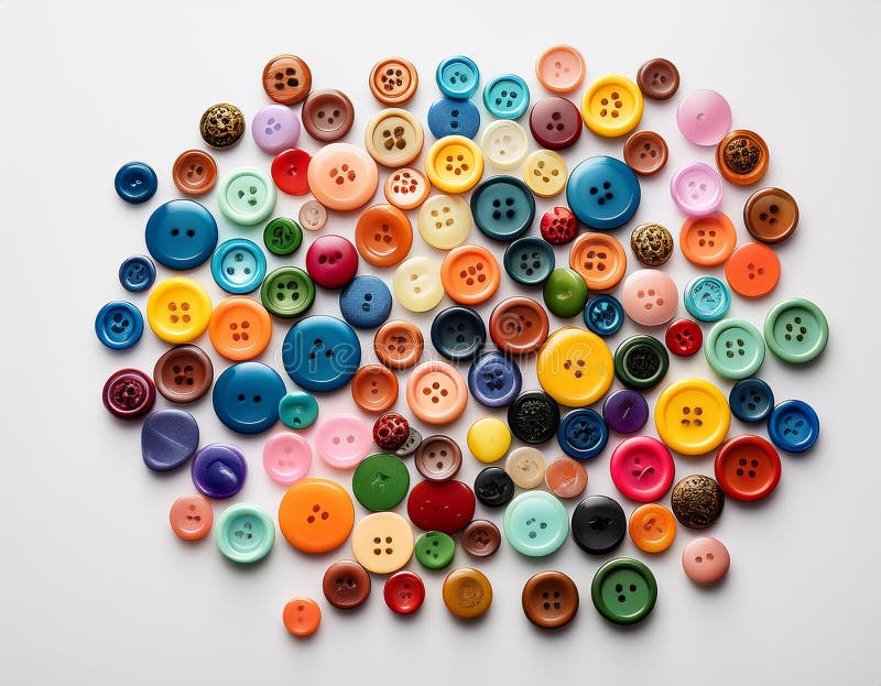 A Scatter of Multi-colored Buttons Creating a Playful and Creative ...