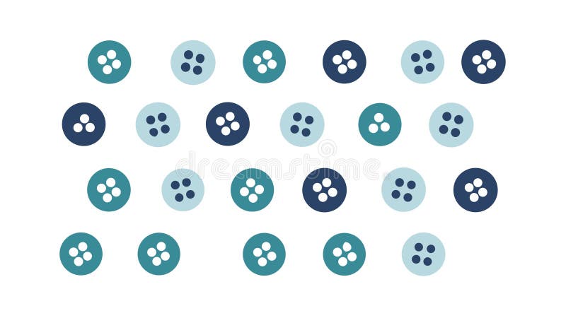 Scatter Pattern of Blue and White Buttons Vector Illustration, Sewing ...