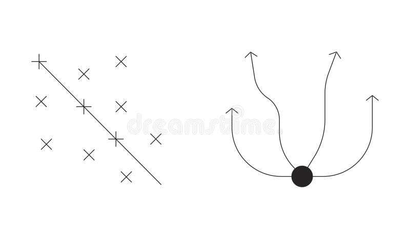 Scatter Plot and Flow Diagram 2D Line Objects Set Stock Vector ...