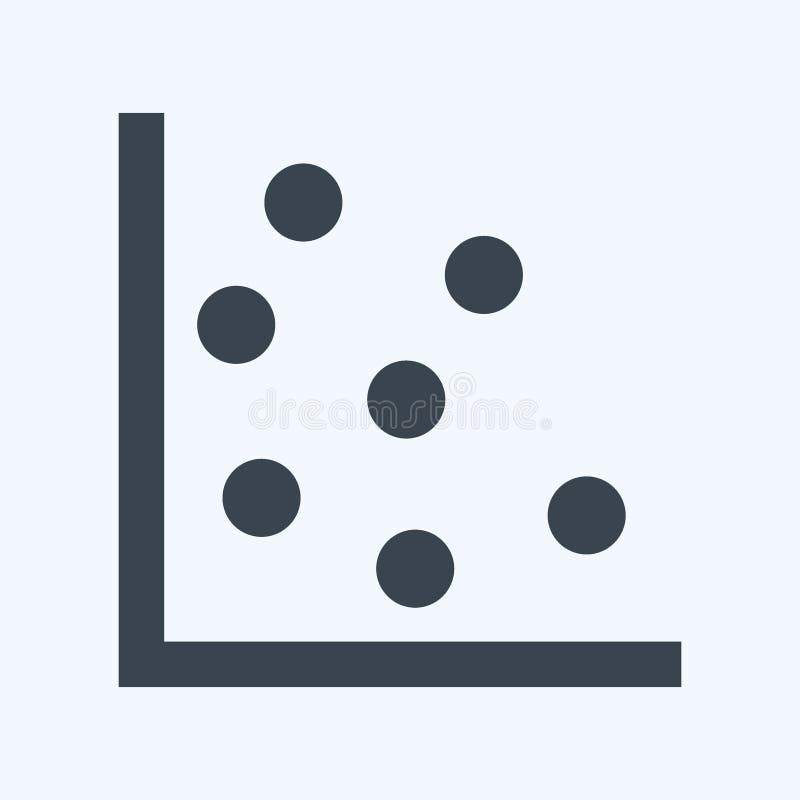 Scatter Plot I Icon in Trendy Glyph Style Isolated on Soft Blue ...