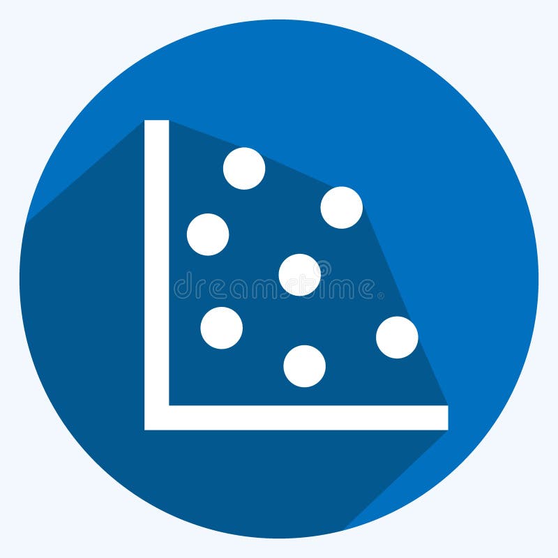 Scatter Plot I Icon in Trendy Long Shadow Style Isolated on Soft Blue ...