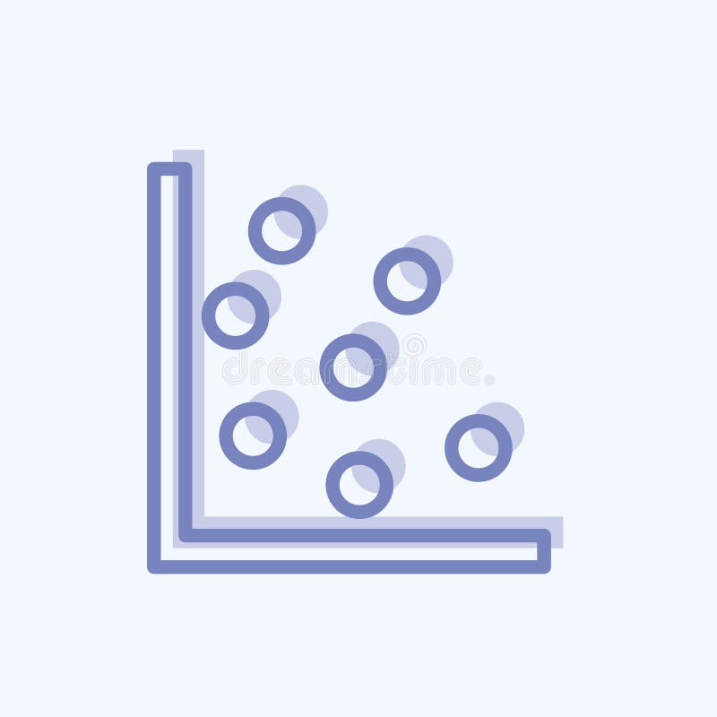 Scatter Plot I Icon in Trendy Two Tone Style Isolated on Soft Blue ...