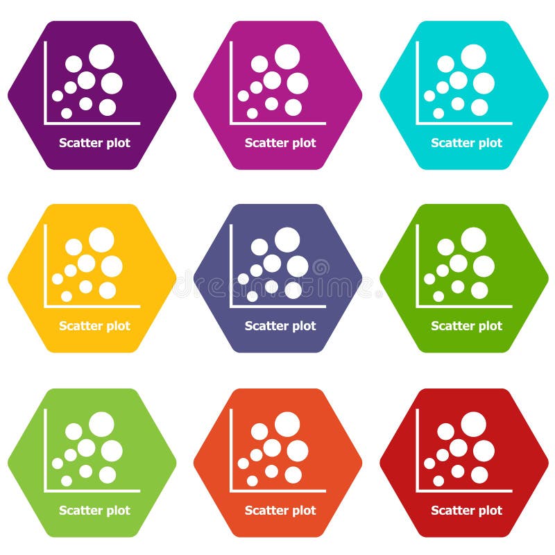 Scatter Plot Icons Set 9 Vector Stock Vector - Illustration of result ...