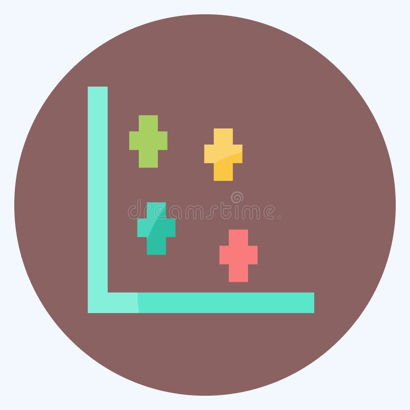 Scatter Plot II Icon in Trendy Flat Style Isolated on Soft Blue ...